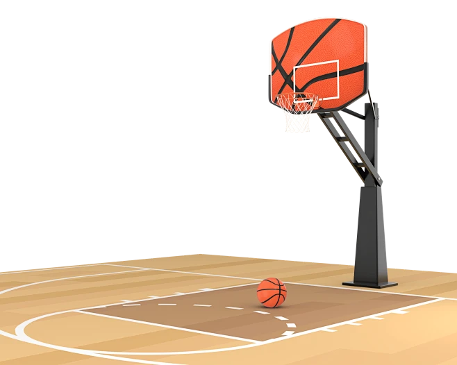 3d_rendering_basketball_hoop_and_ball_on_basketball_court_frontside ...