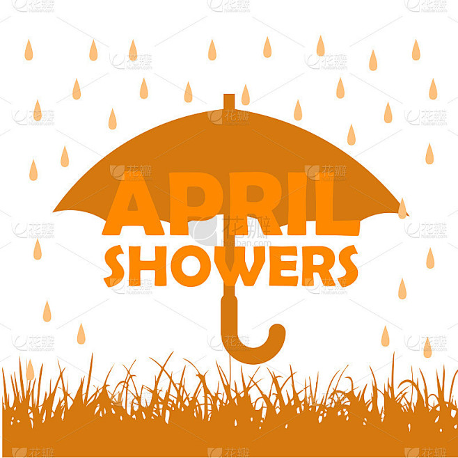 April Shower Vector Design Template