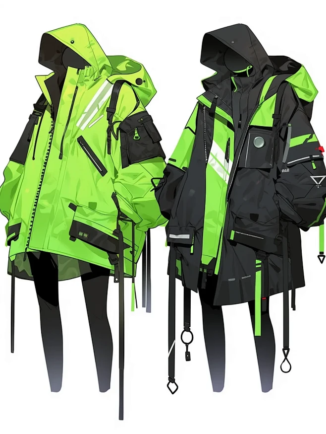 潮流设计！赛博风衣系列-花瓣网