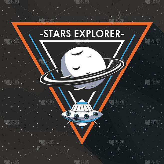 Space explorer patch emblem design