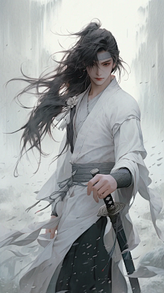 手绘-古风男-花瓣网|陪你做生活的设计师 | AI绘画 | 古风 | 中国风