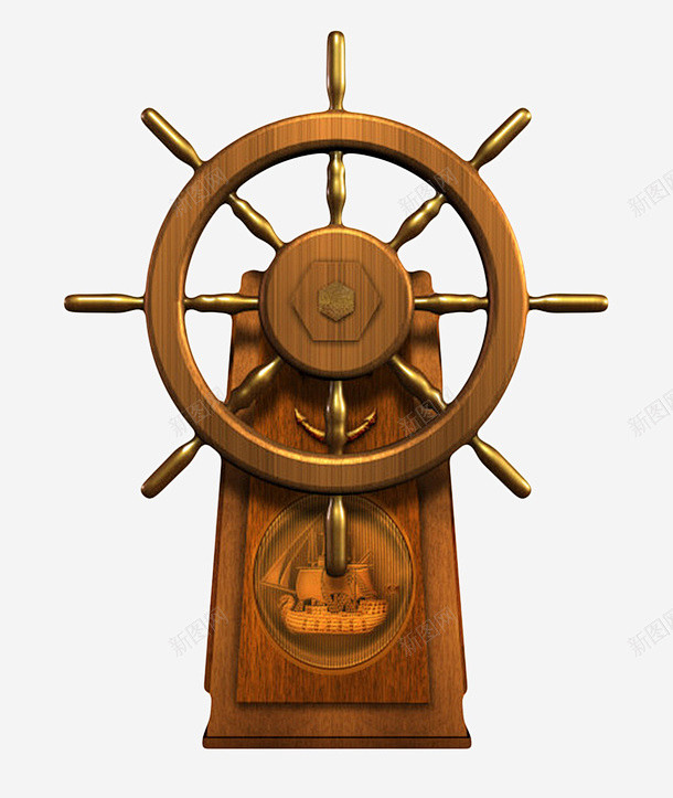 棕色控制方向的海盗船舵盘实物 船锚 转向 元素 免抠png 设计图片 免费下载 页面网页 平面电商 创意素材