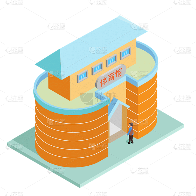 矢量-2.5D-学校建筑元素