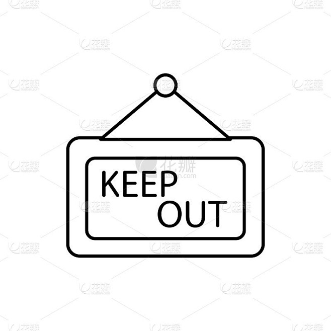 Keep Out矢量轮廓图标风格的插图。EPS 10个文件