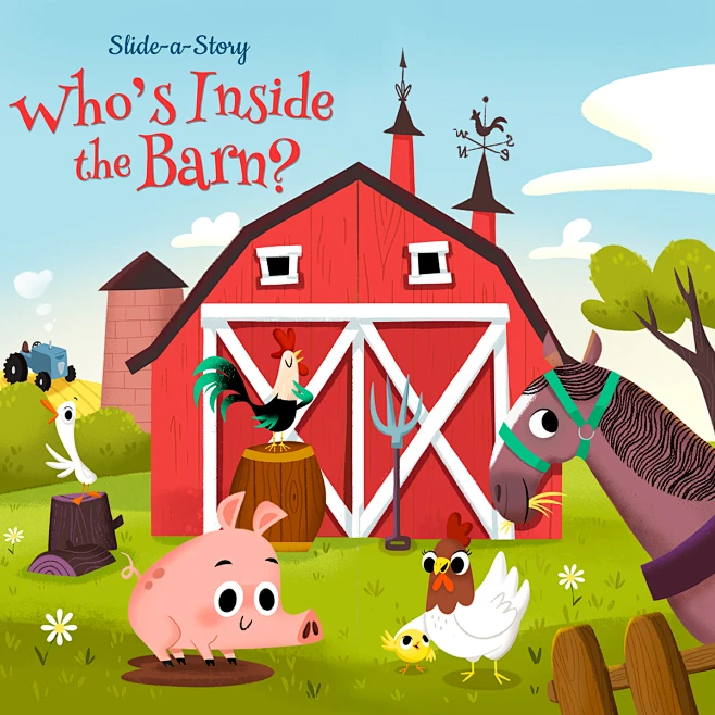 Red Barn : Farm animals cover made for Silver Dolphin Editorial-花瓣网