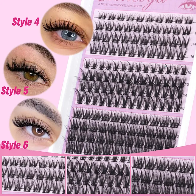 Amazon.com: Natural Lash Clusters 6 Styles Eyelash Clusters Wispy ...