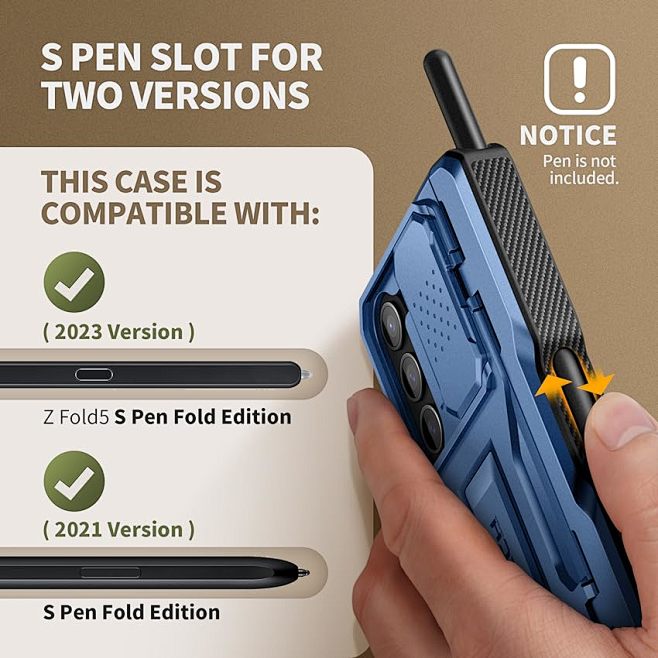 Galaxy Z Fold 5 Case with Pen Holder Support Two Versions ( Z Fold 5 S ...
