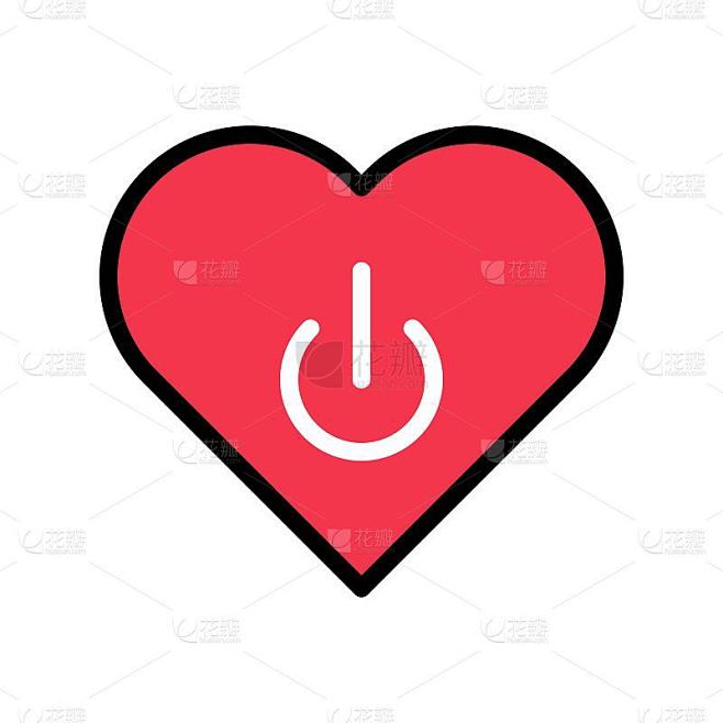On off heart vector, Valentine and love related ou