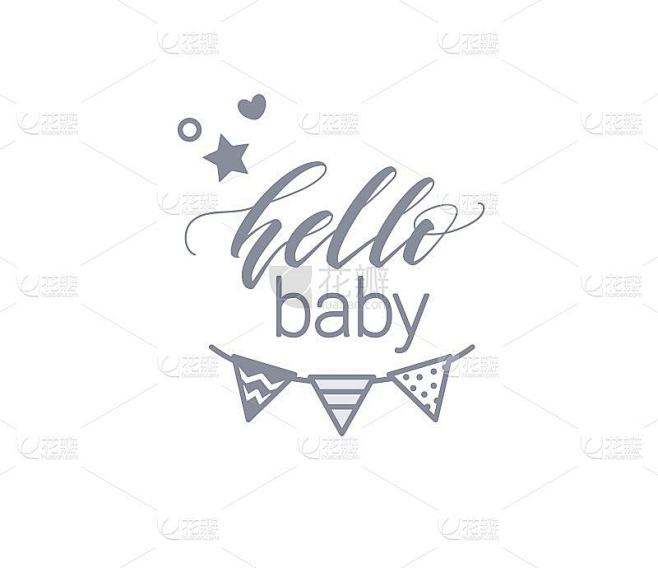 Hello Baby矢量插图
