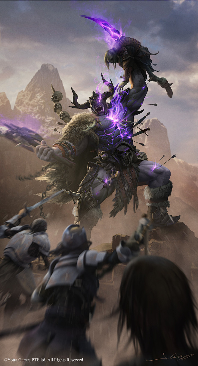 Orc Barbarian Dragonfall and Puzzles-花瓣网