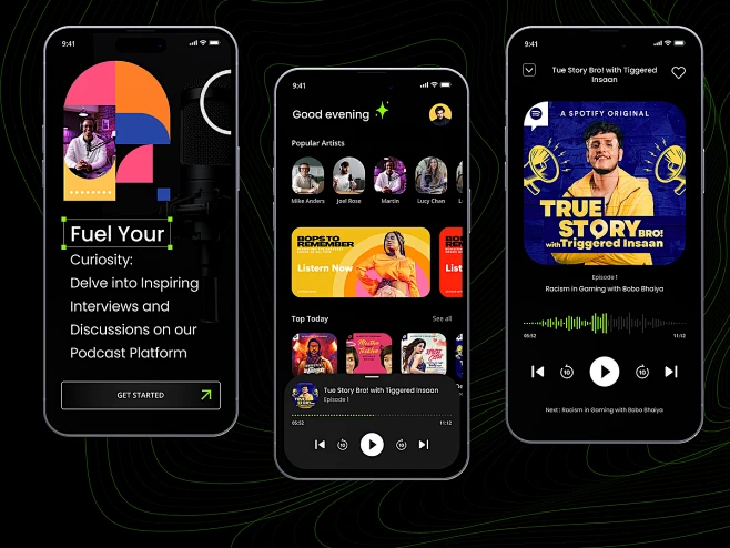 Podcast App Ui interface app design figma graphic design illustration ...