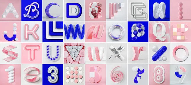 36daysoftypes‬ 3D c4d design graphic design ILLUSTRATION lettering octane Render type design-花瓣网