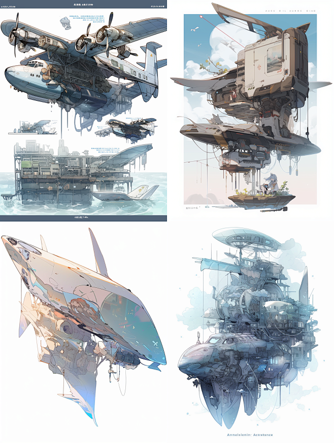 A_flying_boat_art__luorescence_colored_transparent_plastic_9a20ffbb ...