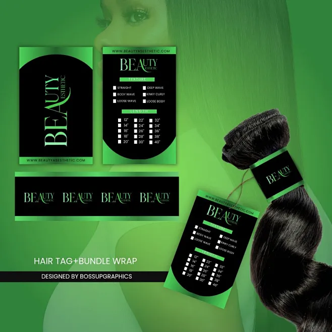 Hair tag | hair brand | bundle wrap | labels-花瓣网