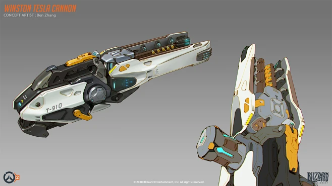 Winston Tesla cannon concept update for Overwatch 2-花瓣网