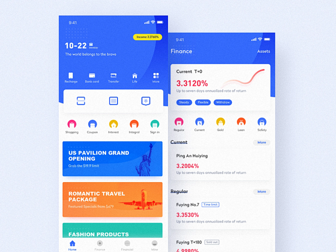 Wallet app interface design