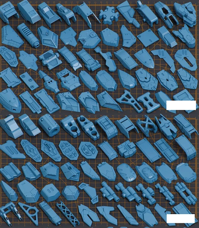500款科幻机械硬面零部件3D模型C4DOC FBX OBJ MAX建模设计源文件-淘宝网-花瓣网