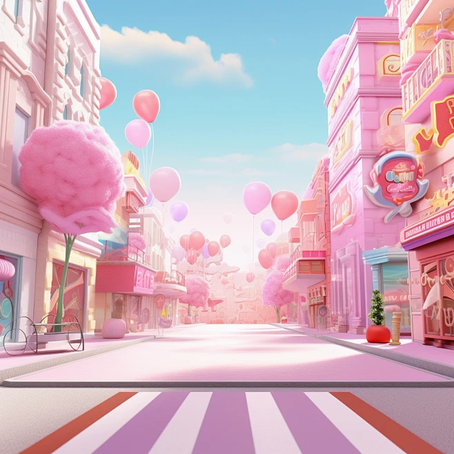 3D store street scene c4d cartoon playground e-commerce activities ...