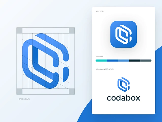 Codabox-品牌设计图标徽标渐变指导品牌应用程序图标-花瓣网