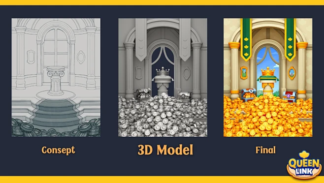 Queen Link Match 3 Game - 3D Game Assets (10)-花瓣网