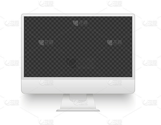 White pc screen. Mockup electronics device vector
