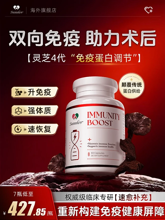 【术后恢复抵抗力】Sunulos专利呵护 珍稀GMI小孢子灵芝蛋白胶囊-tmall.com天猫-花瓣网