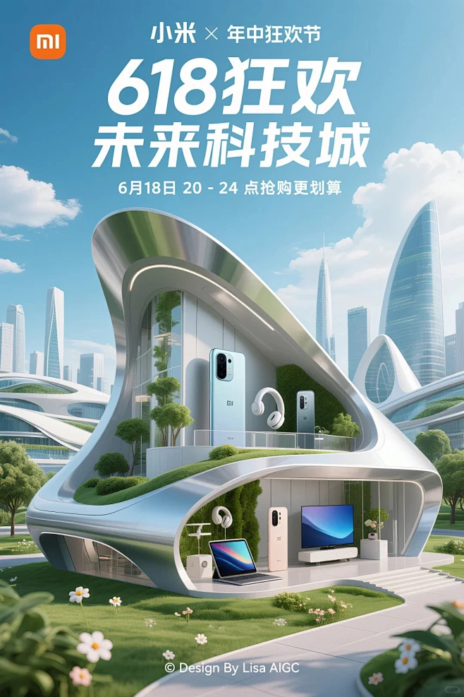 即梦AI直出小米618未来科技活动海报！_5_Lisa AIGC_来自小红书网页版-花瓣网