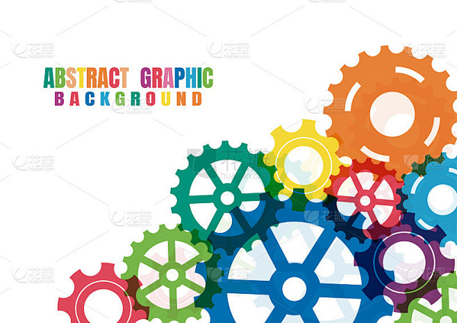 Abstract creative colorful gear wheel mechanism ba