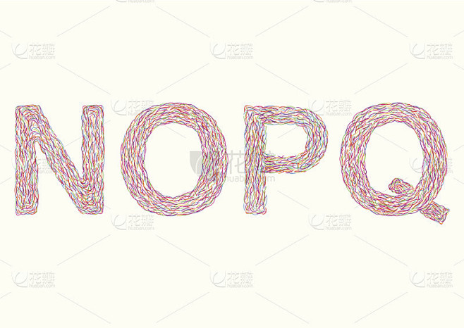 五颜六色的字母n q