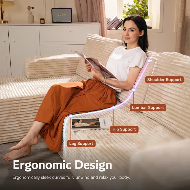 Amazon.com: ovios Sectional Cloud Couch for Living Room, Modular Floor ...