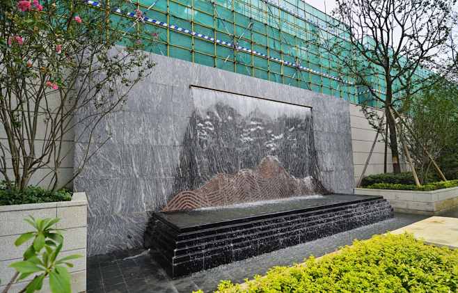 叠水墙 水景