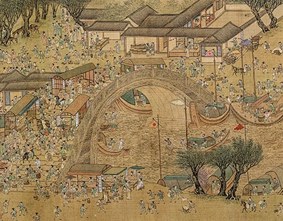 明代仇英清明上河图分段-花瓣网