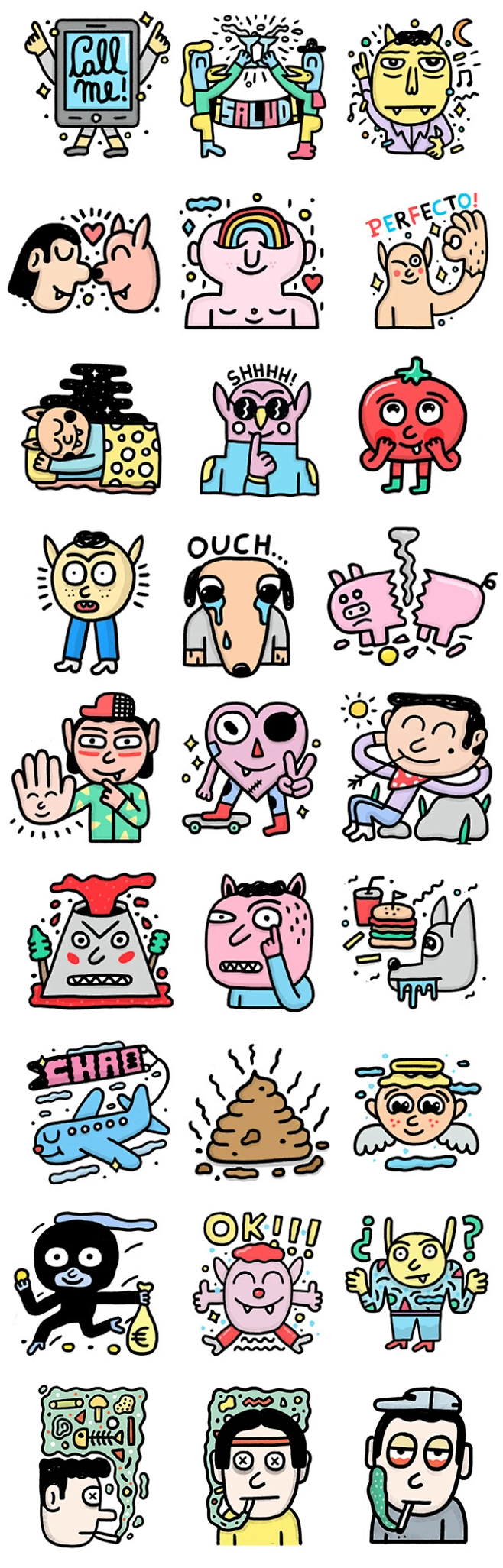 矢量插画#A Friendly Mutant Family-Stickers for Line-Pablo Delcielo ...