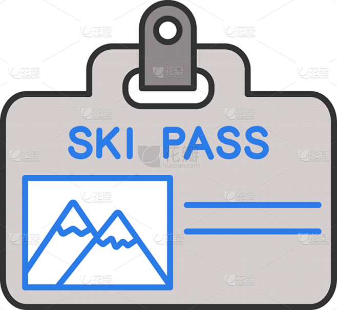 ski pass badge color icon
