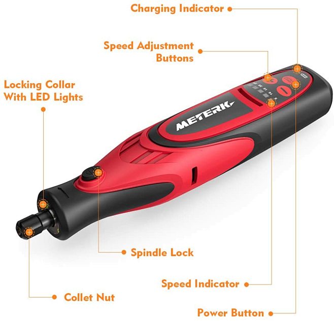 Amazon.com: Meterk Cordless Rotary Tool 7.4V Mini DIY Electric Rotary ...