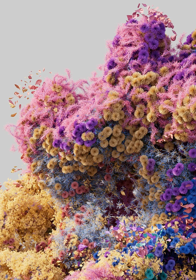 3D design Microsoft Flowers Nature cinema 4d c4d redshift Flora-花瓣网