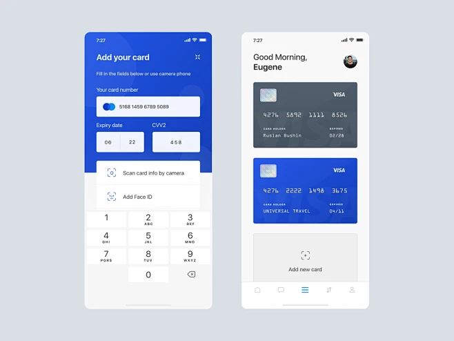 Banking app - Card list add card app design banking banking app card ...