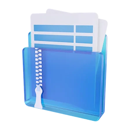 Document Zip File 3D Icon