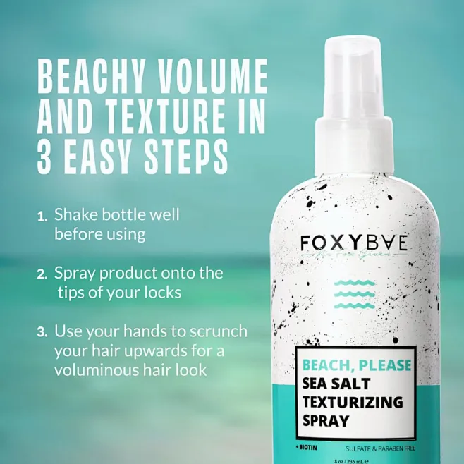 Amazon.com : FoxyBae Sea Salt Spray for Hair - with Biotin - Texture ...