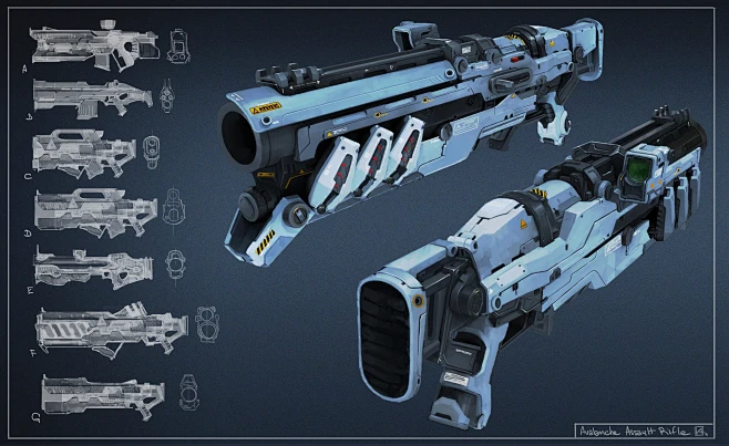 科幻枪械原画科幻武器原画科幻热武器原画来自cgbook.cn (453)-花瓣网