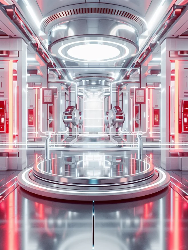 A simple sci-fi style design, high-end futuristic sense. In the middle ...