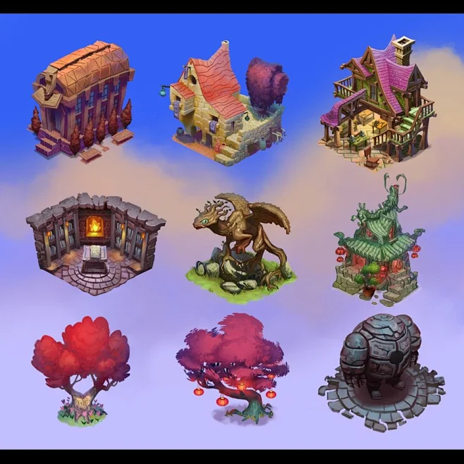 Buildings for Ravenskye City by ~bear65 on deviantART-花瓣网