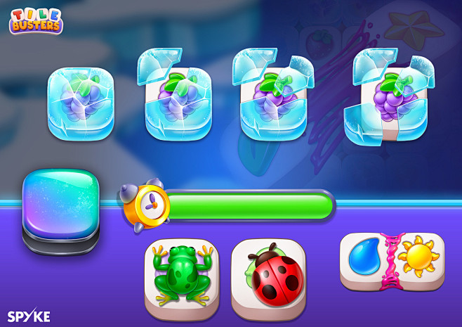 Blockers and items from Tile Busters