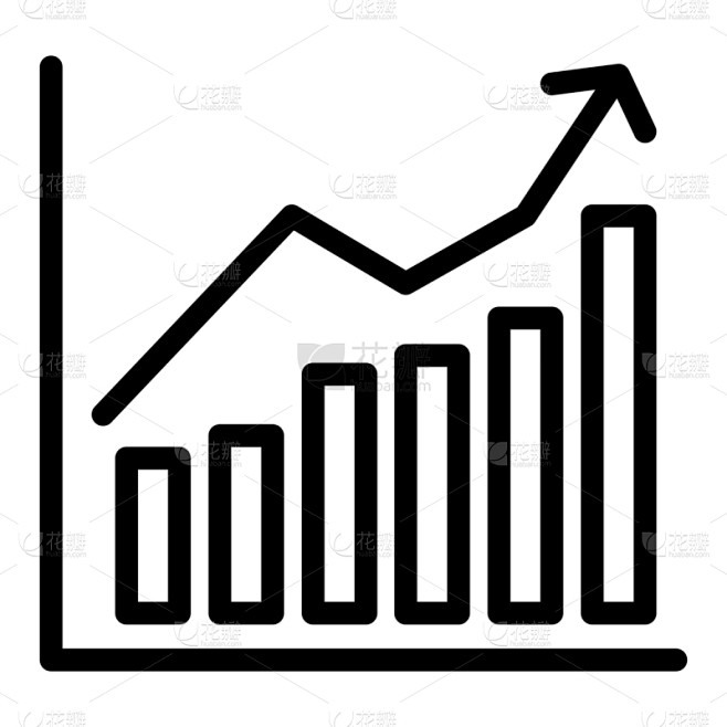 插画,股票行情,线图标,轮廓,概念,市场营销,金融,生长,赚钱