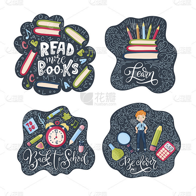 Vector school card. Back to school.