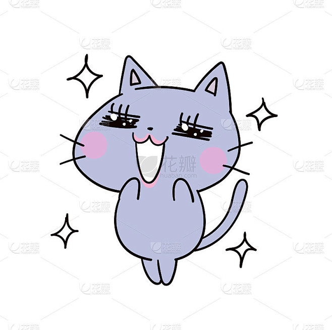 Cute cat characters are pleased.