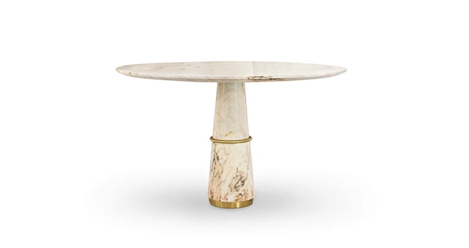 AGRA Marble Dining Table Contemporary Design by BRABBU gives a strong ...