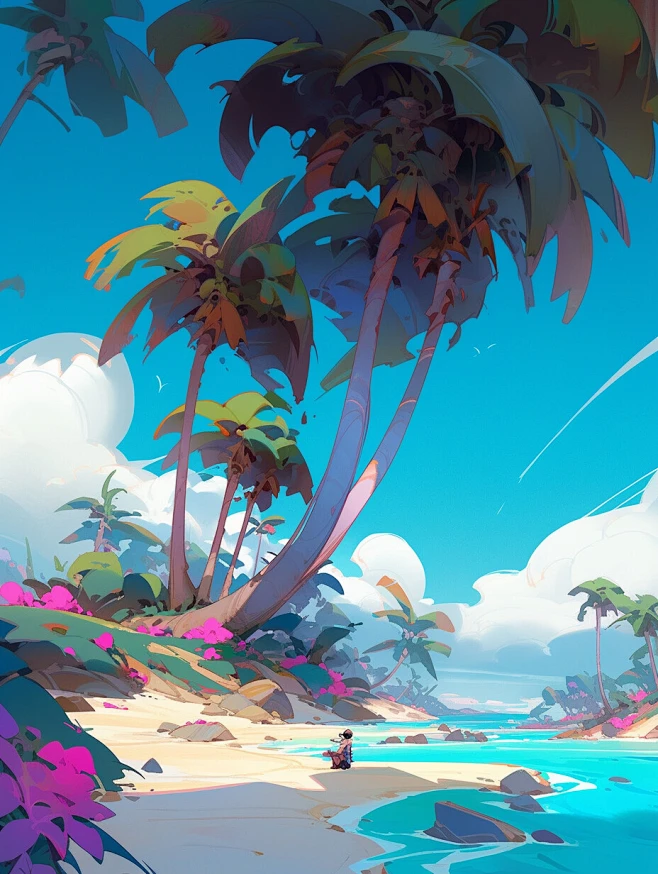 chen-zi-you-xujimo-a-vibrant-and-vibrant-tropical-islandsummerhigh ...