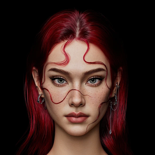Red-haired girl-花瓣网