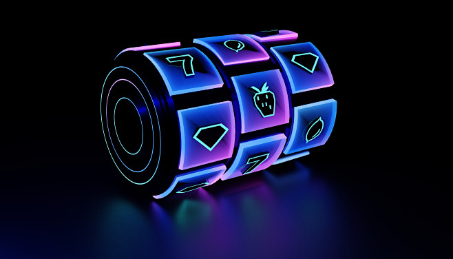 neon-light-slot-casino-machine-with-fruit-icons-futuristic-slot-machine ...